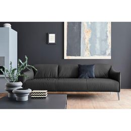 W.Schillig 3-Sitzer &raquo;sally Designsofa, Loungesofa, bequem, schmale Armlehnen, Breite 224cm&laquo; mit Metall-Winkelf&uuml;&szlig;en in Silber matt, Breite 224 cm 