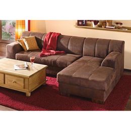 Home Affaire Ecksofa &raquo;Falk klare Linien, elegant und zeitlos, L-Form&laquo; mit Federkern und wahlweise mit Bettfunktion grau B/H/T: 262cm x 77cm x 159cm, 