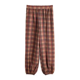 next Pants female size 34 Light brown / Anthracite / Dark pink