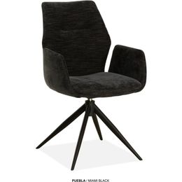 OMG Design Esszimmerstuhl &raquo;Puebla&laquo; (Set) 1 Stk.Drehstuhl mit auto-return, Armlehnenstuhl Polyester B/H/T: 55,5cm x 91,5cm x 63,5cm, 1 Stk., Stoff 