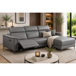 OTTO home Ecksofa &raquo;LUND, Naturleder, L-Form, 261cm, man./elektr. Relaxfunktion (USB-A)&laquo; mit USB A-Anschluss bei elektrischer Variante und 