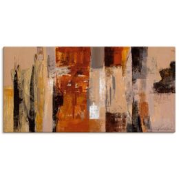 Artland Wandbild &raquo;Stadt-Morgen&laquo; Gegenstandslos 1 Stk. tlg. als Leinwandbild, Poster in verschied. Gr&ouml;&szlig;en braun Leinwand B/H/T: 150cm x 75cm, Leinwandbild 