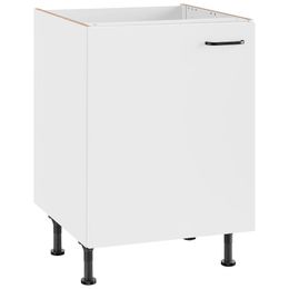 Optifit Sp&uuml;lenschrank &raquo;Elga&laquo; mit Soft-Close-Funktion, h&ouml;henverstellbaren F&uuml;&szlig;en, Breite 60 cm wei&szlig; Holzwerkstoff wei&szlig;, B/H/T: 60cm x 87cm x 58,4cm, 