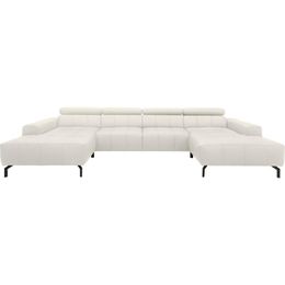 DOMO collection Wohnlandschaft &raquo;Cunelli tolle Sitzn&auml;hte als Designelement, fester Sitzkomfort, U-Form&laquo; whlw. verstellbare Kopfteile, passend f&uuml;r 