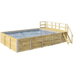 Weka Rechteckpool &raquo;595 Gr. 2 mit Sonnendeck und Technikraum&laquo; BxLxH: 416x644x116 cm, verschiedene Folienfarben &Oslash;/B/H/L: Breite 416cm x H&ouml;he 116cm x 