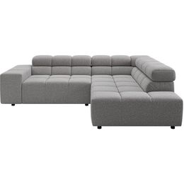Home Affaire Ecksofa &raquo;Ancona, Ecksofa, incl. Kopfteilverstellung, Breite 249 cm, L-Form&laquo; wahlweise elektrische Sitztiefenverstellung grau 100% 