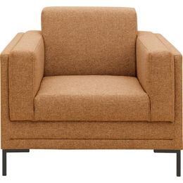 LOOKS by Wolfgang Joop Sessel &raquo;LOOKS VII&laquo; klare Linien, edles Design braun 100% Polyester Struktur fein, B/H/T: 97cm x 82cm x 90cm