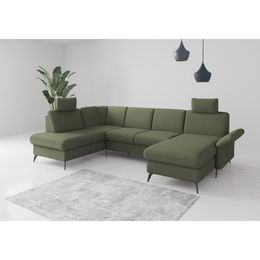 OTTO home Wohnlandschaft &raquo;Rochelle&laquo; wahlweise mit Schlaffunktion, Bettkasten und Armteilverstellung gr&uuml;n 95% Polyester 5% Polyamid B/H/T: 314cm x 93cm