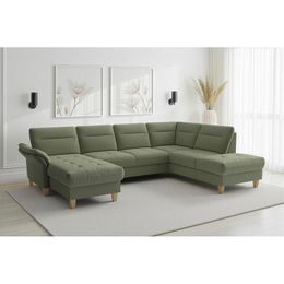 Sit & More sit&more Wohnlandschaft &raquo;Pamela U-Form, B: 292 cm, optional Schlaffunktion & Armteilverstellung&laquo; mit Federkern, wahlweise mit Bett & Bettkasten gr&uuml;n 