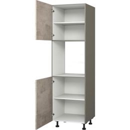 KOCHSTATION Backofenumbauschrank &raquo;KS-Trea SB-195-3&laquo; mit zwei T&uuml;ren und zwei Einlegeb&ouml;den, H&ouml;he 195 cm grau anthrazit, B/H/T: 60cm x 195cm x 56cm, 
