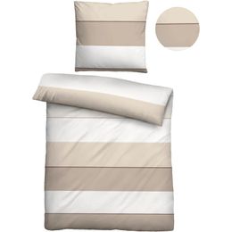 Biberna Bettw&auml;sche &raquo;Antonia&laquo; 2 Stk. feiner Glanz + weicher Griff, pflegeleicht, ganzj&auml;hrig einsetzbar, RV grau Mako-Satin, Obermaterial: 100% Baumwolle B/L: 