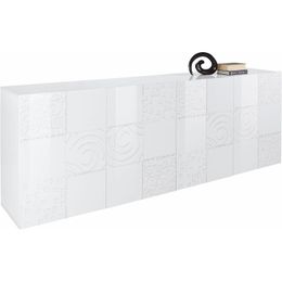 Home Affaire Sideboard &raquo;Miro&laquo; Breite 241 cm mit dekorativem Siebdruck wei&szlig; Einheitsgr&ouml;&szlig;e