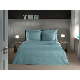 Bettw&auml;sche &raquo;Banda&laquo; 2 hochwertiges Mako-Satin, Streifen Satin, Bettw&auml;sche ab 135x200 cm. blau Mako-Satin, Obermaterial: 100% Baumwolle B/L: 135cm x 