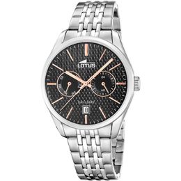 Lotus Herren Multifunktionsuhr &raquo;Multifuncion&laquo; Quarzuhr, Armbanduhr, Herrenuhr, Edelstahlarmband, analog, Tag Einheitsgr&ouml;&szlig;e