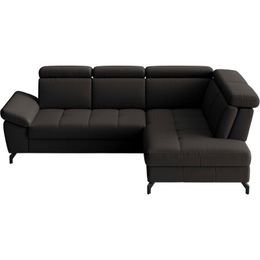 Sit & More sit&more Ecksofa &raquo;Vanity L-Form, B: 254 cm, Leder&laquo; Inkl.Sitz-,Kopf-und Armteilverstellung B/H/T: 254cm x 84cm x 197cm, NaturLEDER Stoff, Ottomane 