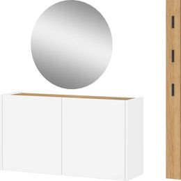 Germania Garderoben-Set &raquo;GW-Libbiano&laquo; 3 Stk. tlg. wei&szlig; Spanplatte B/H/T: 123cmcm x 200cmcm x 29cmcm, Schuhschrank 52cm hoch