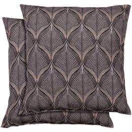 GO-DE Dekokissen &raquo;Klara&laquo; Ma&szlig;e ca.: 48 cm x 48 cm grau Bezug: 50% Baumwolle, 50% Polyester B/L: 48cm x 48cm, 2 Stk.