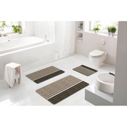 Batex Badematte &raquo;Tandea&laquo; H&ouml;he 27 mm rutschhemmend beschichtet fu&szlig;bodenheizungsgeeignet extra weiches und pflegeleichtes Garn grau Polyacryl rechteckig (60cm