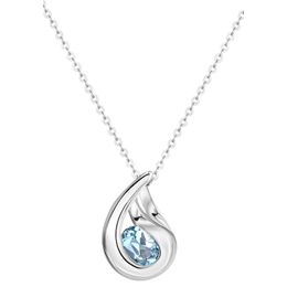 Firetti Damen Kette mit Anh&auml;nger &raquo;Schmuck Geschenk Silber 925 Halsschmuck Halskette Ankerkette Tropfen&laquo; mit Blautopas (beh.) bunt Silber 925 (