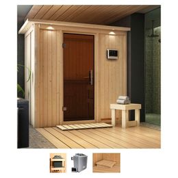 Karibu Sauna &raquo;Vada&laquo; Set, Ofen 9 KW externe Strg easy beige Saunaofen, externe Steuerung, 9 kW
