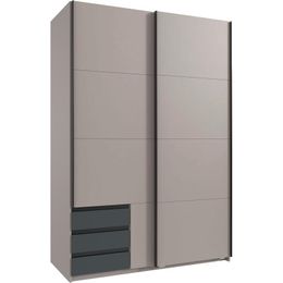 wimex Schwebet&uuml;renschrank &raquo;Bahamas, Kleiderschrank in den Breiten 135cm und 180cm erh&auml;ltlich&laquo; inkl. drei farblich abgesetzter Schubladen grau Holzwerkstoff 