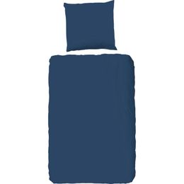 Good Morning Bettw&auml;sche &raquo; Uni&laquo; 2 Stk. 100% Baumwolle, Renforc&eacute;, 135x200, Unifarben, Rei&szlig;verschluss, Wei&szlig; blau Renforc&eacute;, Obermaterial: 100% Baumwolle B