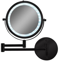 Kleine Wolke LED-Lichtspiegel &raquo;Brilliant Mirror&laquo; schwarz Glas, Metall B/H/T: 26cm x 28,5cm x 4cm