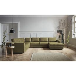OTTO home Wohnlandschaft &raquo;Hobro U-Form&laquo; in 3 Bezugsqualit&auml;ten in vielen Farben gr&uuml;n Luxus-Microfaser Lederoptik (100% Polyester;Struktur grob (100% 