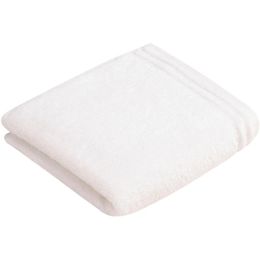 Vossen Badetuch &raquo;Calypso Feeling&laquo; mit schmaler Bord&uuml;re, aus 100% hochwerter Baumwolle, Vegan, einfarbig wei&szlig; Walkfrottee, Obermaterial: 100% Baumwolle B/L: 