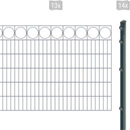 Arvotec Doppelstabmattenzaun &raquo;EXCLUSIVE 120 zum Einbetonieren "Ring" mit Zierleiste&laquo; Zaunh&ouml;he 120 cm, Zaunl&auml;nge 2 - 60 m grau Kunststoff, Stahl H/L: 120cm x 