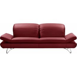 Places of Style 2-Sitzer &raquo;San Angelo&laquo; rot B/H/T: 202cm x 96cm x 95cm, NaturLEDER Frederica