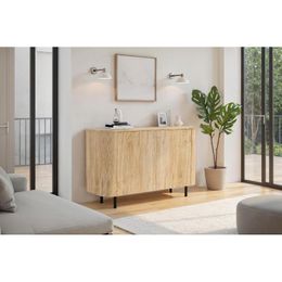 Home Affaire Sideboard &raquo;Murano, 131 cm breit, 2 T&uuml;ren, Anrichte, Kommode, Stauraumschrank&laquo; Formgebogenes MDF, Stirnseiten mit Rundung, F&uuml;&szlig;e und Griffe