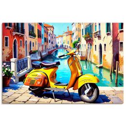 Artland Wandbild &raquo;Reise nach Venedig mit dem Motorroller&laquo; 1 Stk. tlg. als Alubild, Leinwandbild, Poster, Wandaufkleber in verschied. Gr&ouml;&szlig;en gelb B/H/T: 30cm x