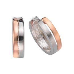 Firetti Damen Paar Creolen &raquo;Schmuck Geschenk Silber 925 Basic in Bicolor-Optik&laquo; rosa 13,5mm, Silber 925 (Sterlingsilber)
