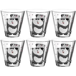 Leonardo Kinderbecher &raquo;BAMBINI Panda&laquo; 215 ml, 6-teilig bunt Glas &Oslash; 9cm x 9cm, 215ml, 6 Stk.