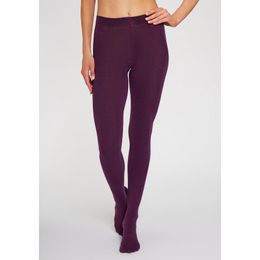 Lavana Damen Strickstrumpfhose Thermosan, fein gestrickt und w&auml;rmend lila 32/34