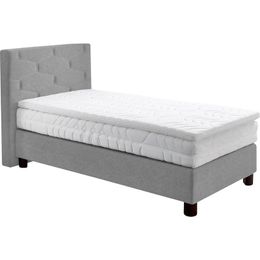 Westfalia Schlafkomfort Boxspringbett wahlweise mit Topper grau Bezug: 100% Polyester Feinstruktur Ohne Topper, Liegefl&auml;che B/L: 100cm x 200cm, Gewicht bis: 100 kg H3, 7-