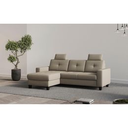 OTTO home Ecksofa &raquo;Varese&laquo; wahlweise mit Schlaffunktion und Bettkasten grau 95%Polyester 5%Polyamid B/H/T: 239cm x 91cm x 164cm, Flachgewebe LINO, 