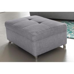 OTTO home Polsterhocker &raquo;Labene&laquo; grau Struktur fein (95% Polyester, 5% Polyamid);Luxus-Microfaser ALTARA NUBUCK (100% Polyester);Kunstleder SOFTLUX / 