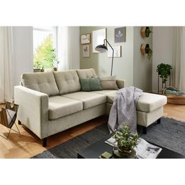 OTTO home Ecksofa &raquo;Tea L-Form&laquo; Ecksofa, frei im Raum stellbar und Recamiere beidseitig montierbar beige B/H/T: 189cm x 81cm x 150cm, Strukturstoff