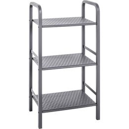 HAKU Regal &raquo;Aufbewahrungsregal, Dekoregal, Standregal&laquo; rechteckig - aus Metall Grau - B/T/H 40/28/81 cm grau Metall B/H/T: 40cm x 81cm x 28cm, 3 Stk.