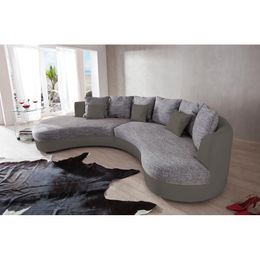 Home Affaire Ecksofa &raquo;Lazio modern und bequem, schmale Armlehnen, tolle Detailverarbeitung&laquo; ergonomische Form grau 100% PU (Kunstleder)/90% Polyester,