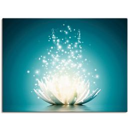 Artland Wandbild &raquo;Magie der Lotus-Blume&laquo; Blumen 1 Stk. tlg. als Alubild, Leinwandbild, Poster in verschied. Gr&ouml;&szlig;en blau B/H/T: 60cm x 45cm, Leinwandbild 
