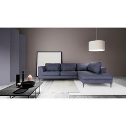 Trendmanufaktur Ecksofa &raquo;Luzi, wahlweise mit Schlaffunktion und Bettkasten, gem&uuml;tlich, L-Form&laquo; Designsofa mit Ottomane, Metallf&uuml;&szlig;e schwarz, Breite 264