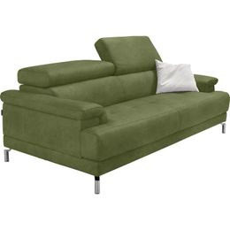 Egoitaliano 2,5-Sitzer &raquo;Soul, Design und Sitzkomfort auf hohem Niveau, tolle Details&laquo; inkl. Kopfteilverstellung f&uuml;r noch mehr Komfort, Designfu&szlig; gr&uuml;n B/H/T: 200cm