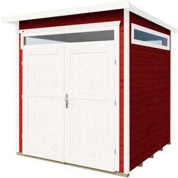 Weka Gartenhaus &raquo;265 Gr. 1, 21 mm&laquo; rot Massivholz Fu&szlig;boden im Gartenhaus, ohne R&uuml;ck- und Seitenwand, ohne Dacheindeckung