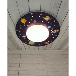 Niermann Deckenleuchte &raquo;Weltall, Kinderlampe, Kinderzimmer&laquo; E27 1 Stk. hochwertiger Druck auf kompletter Oberfl&auml;che bunt 1, &Oslash; 54cm H: 11cm, 1 Stk.