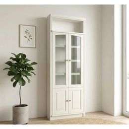 OTTO home Vitrine &raquo;Soeren Regal mit 2 Glast&uuml;ren und 2 Holzt&uuml;ren, B/TH: 80/29/220 cm&laquo; Kiefer FSC -zertifiziert, 1 offenes Fach, 6 F&auml;cher hinter den 