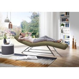 W.Schillig Relaxliege &raquo;daily dreams bequem und elegant, B/T 75/170cm&laquo; Funktionsliege wahlweise mit Motor, Gestell Chrom, Breite 75 cm gr&uuml;n Longlife 