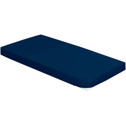 Bierbaum Spannbettlaken &raquo;Jersey&laquo; 95 % Baumwolle und 5 % Elasthan f&uuml;r optimale Weichheit und Dehnbarkeit blau Jersey, Obermaterial: 95% Baumwolle, 5% 